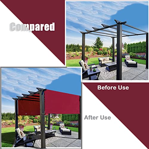 Alion Home Universal Waterproof Pergola Shade Cover β Pergola Replacement Canopy β Outdoor Adjustable Shade Cover with Heavy Duty Weighted Metal Rods (16' x 7', Burgundy Red)