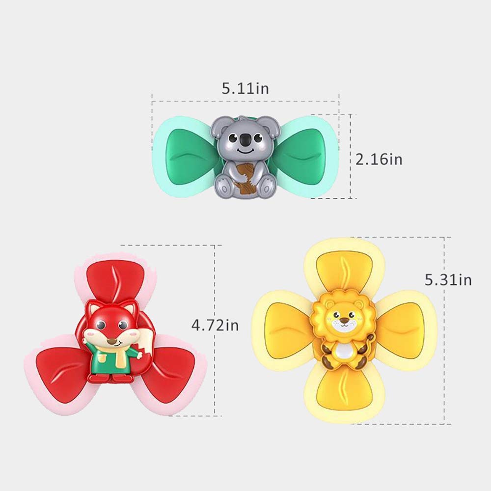KLQQLK Suction Cup Spinning Top Toy,Suction Cup Toy,Safe Interesting Table Sucker Gameplay Early Learner Spinning topToys can be sucking glass, walls, seats, bathtubs, etc(Pack of 3)