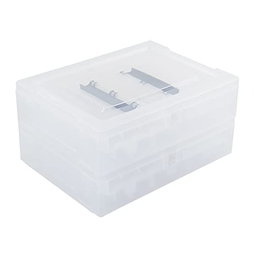 AnnkkyUS 2-pack 16 L Collapsible Storage Box Crates with Lids, Plastic Folding Storage Box