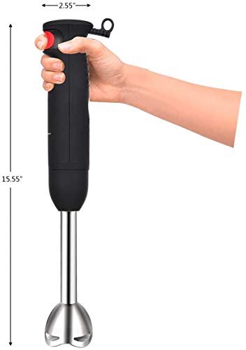 Caynel 500 Watt Immersion Hand Blender, 8 Variable Speeds Control with Turbo Setting, Ergonomic handle Multi-purpose Hand Mixer Pure Copper Motor Stainless Steel (5-in-1)