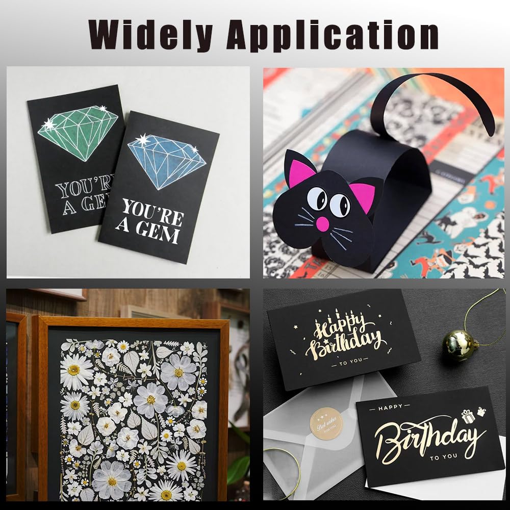 30 Sheets Black Cardstock, 8.5 x 11 Card Stock, 92lb/250gsm Thick Cover Stock, Heavyweight Printer Paper for Invitations, Scrapbooking, Crafting, DIY Projects, Decoration and Drawing