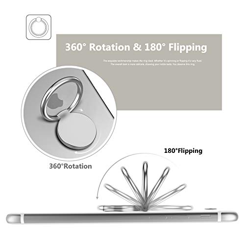 2PCS Cell Phone Ring Holder Finger Kickstand 360°Rotation Ring Grip Universal Mobile Phone Ring for iPhone X 8 7 Plus 6S 6, Samsung Galaxy S6 S7 S8 S8 Plus, Note, LG and All Other Phones(Gunmetal)
