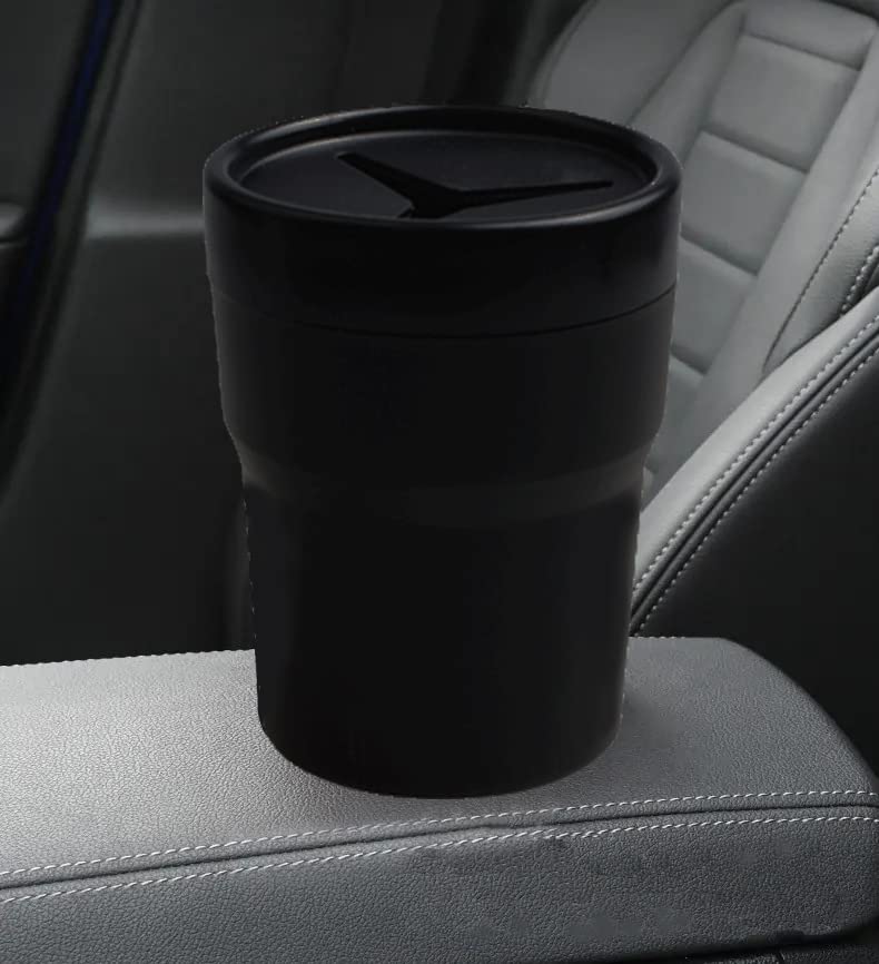 2 Pas Car Trash Can with Lid,Mini Car Trash Bin,Mini Auto Garbage Can Multipurpose Trash Can for Car, Home, Office, Kitchen, Bedroom, Black