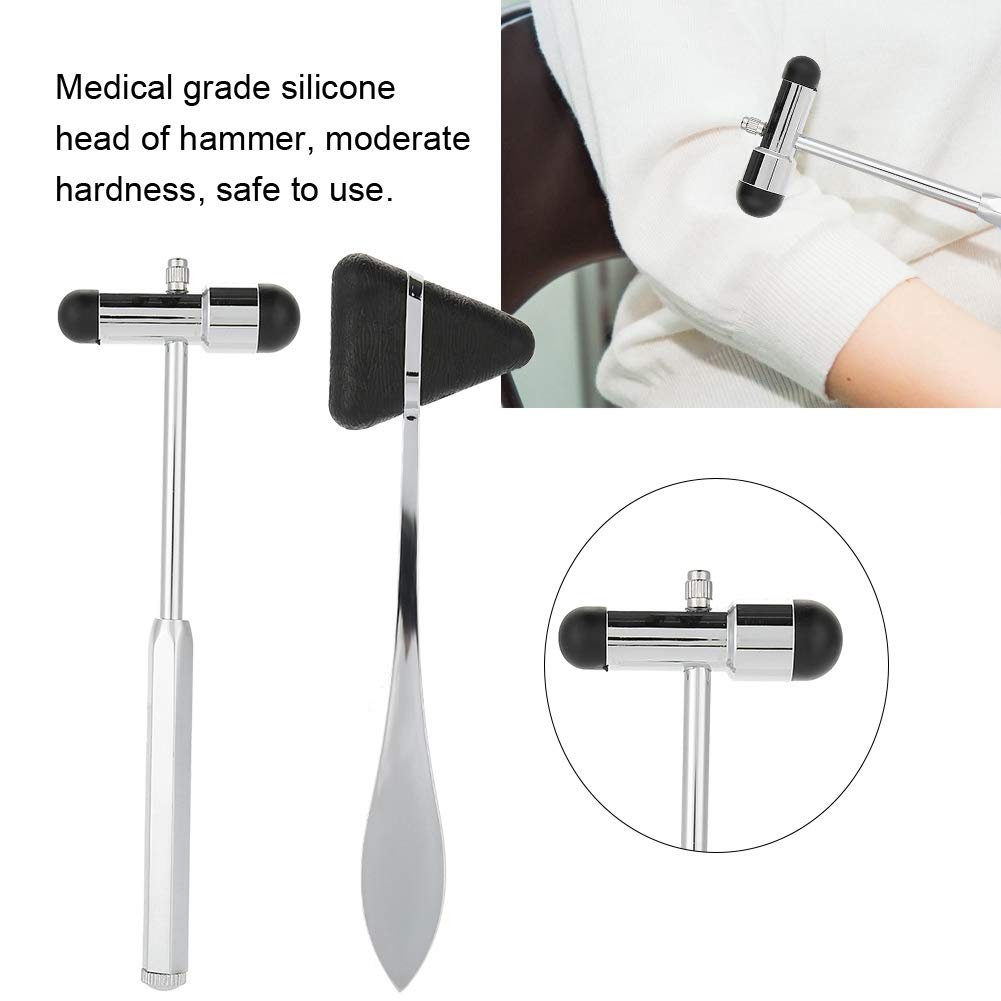 5 in 1 Neurological Hammer Muscle Reflex Diagnostic Hammer Health Care Kit, Triangle Hammer+Metal Hammer+ Plastic Rod Hammer+T-shaped Hammer+Gore Wheel