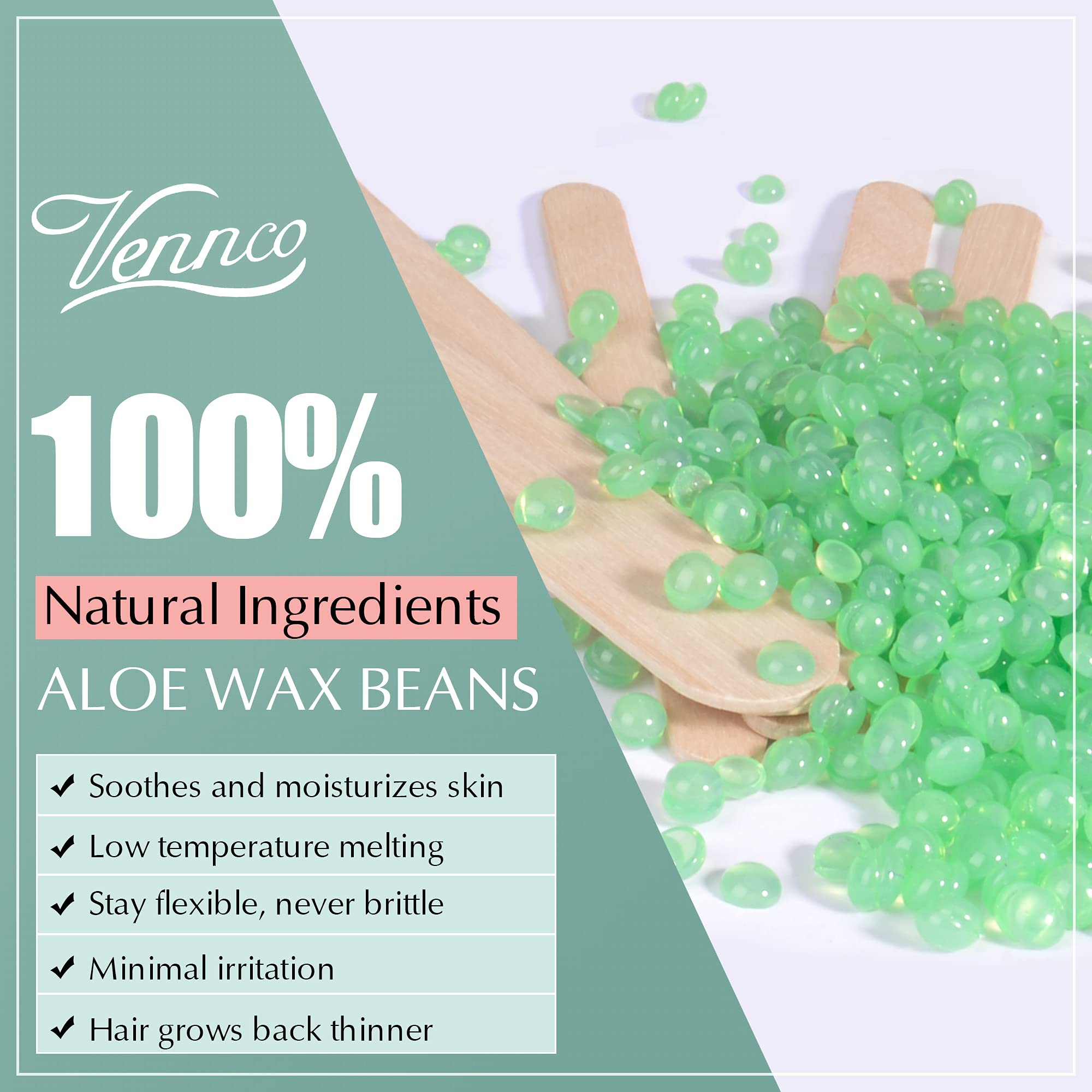 2.5lb+1lb Aloe Hard Wax Beads For Hair Removal At Home For Sensitive Skin Face Leg Eyebrow