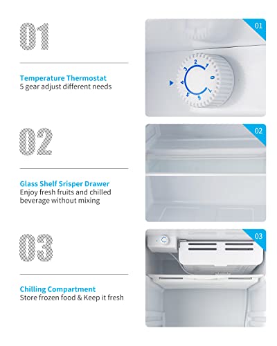 Anpuce 4.5 Cu. Ft Compact Refrigerator-Mini fridge Small Drink Food Storage Machine Upright Freezers Thermoelectric for Dorm, Garage, Camper, Basement, or Office, Single Door, stainless steel, Sliver