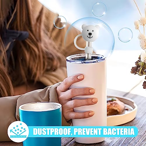 3 Pack Straw Covers Compatible with Stanley 30 40 OZ accessories Tumbler Cups Cartoon Soft Straw Protector Cover - BPA Free Soft Silicone