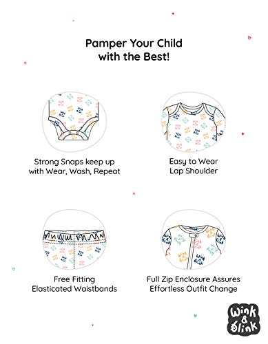 WINK & BLINK Artic Explorer Organic Baby Playwear Setss, 2-Pack Top & Bottom Set, 100% Organic Cotton Baby Clothes 9M