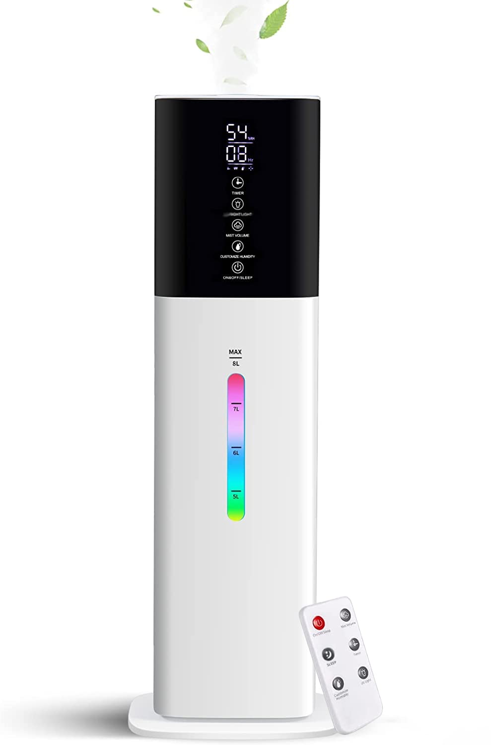 2.1Gal(8L) Humidifiers for Bedroom Large Room Whole House,3 Speed Humidifiers with led Light for Home