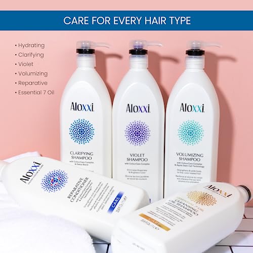 ALOXXI Clarifying Shampoo for Color Treated Hair - Removes Residue and Build-Up from Hard Water - Sulfate & Paraben Free Shampoo - Detox Shampoo for Deep Cleansing, 10.1 Fl Oz