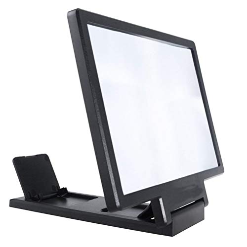 Anti-Radiation Phone Screen Magnifier Cellphone Projector HD 3D Movie Watching Holder, Make Your Mobile Phone Screen Turn into Pad Screen, Watch Video More Comfortable (Black)