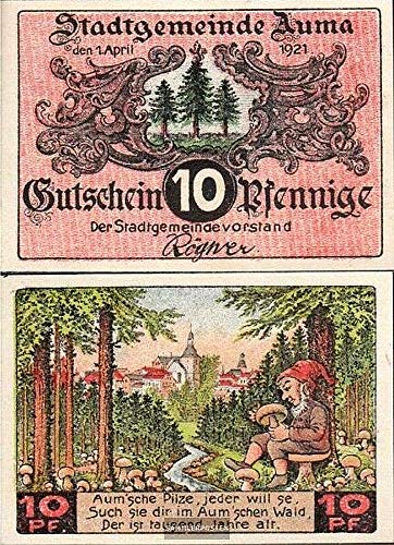 1921 DE Delightlful Century Old German Currency w Elf admiring Giant Mushroom! Original and Authentic Bill! Pfeenigs to 1 Mark About Uncirculated or Better