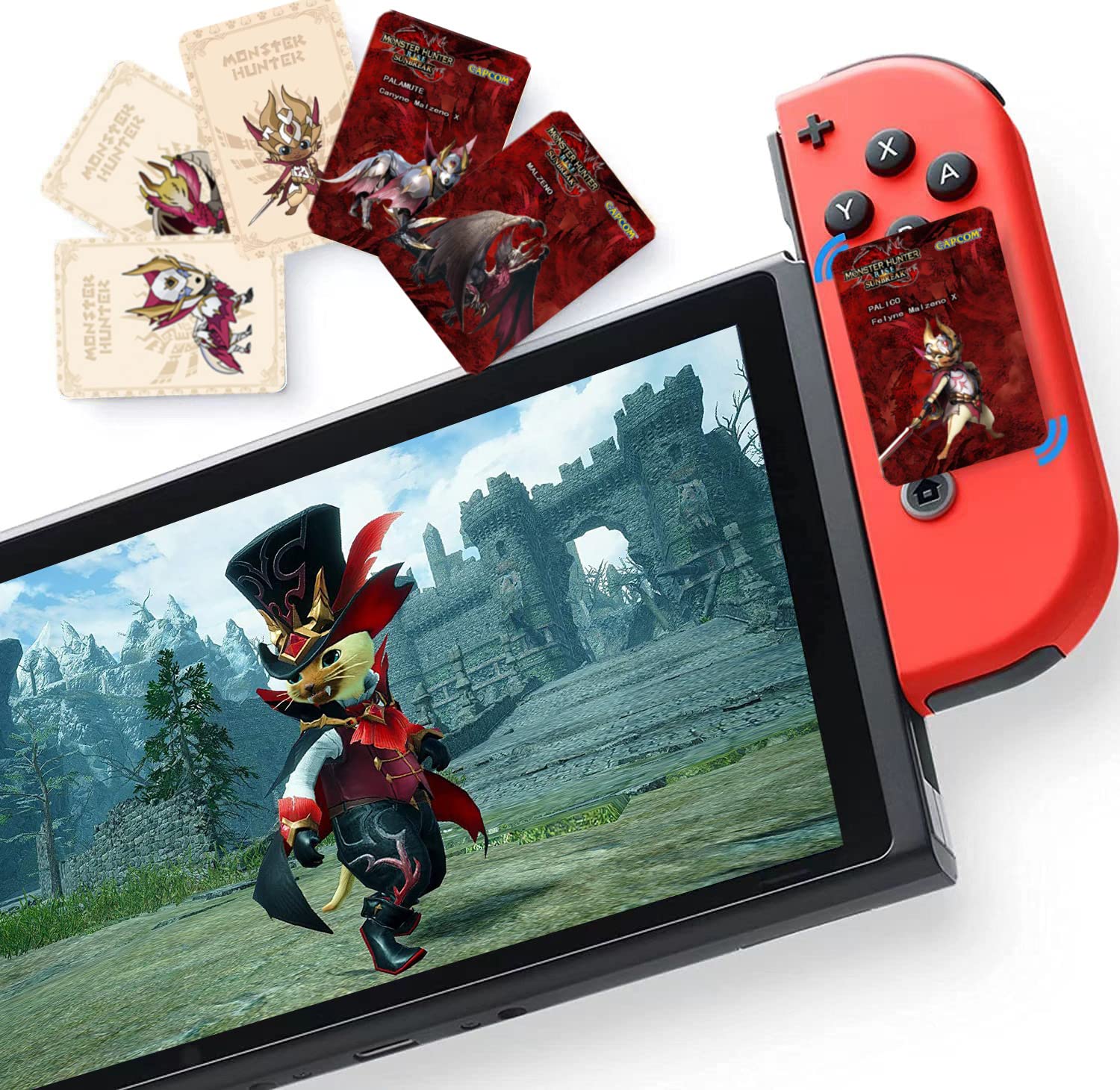 15pcs NFC Cards for Monster Hunter Rise Sunbreak Mini Cards Compatible with Switch Wii U and New 3DS