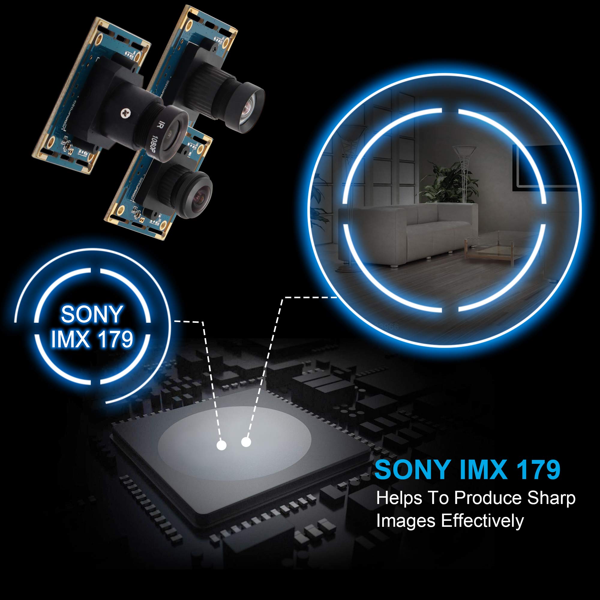 8mp USB Camera Module for Computer Wide Angle PC Camera 3.6mm Lens Webcam Board Mini UVC USB2.0 Lightburn Camera IMX179 USB with Camera 4K USB Security CCTV Camera for Raspberry Pi Mac Jetson Nano