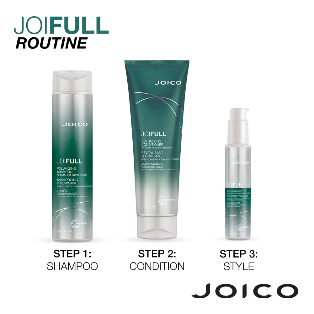 Joico JoiFULL Volumizing Conditioner | For Fine, Thin Hair | Add Instant Body | Long-Lasting Fullness | For Thicker Bouncier Hair | Boost Shine | With Lotus Flower & Bamboo Extract | 8.5 Fl Oz