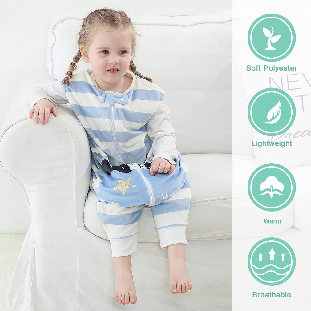 MICHLEY Unisex Baby Wearable Blanket Autumn Winter Toddler Sleeveless Sleeping Bag with Feet,Huanxiong,3-5T