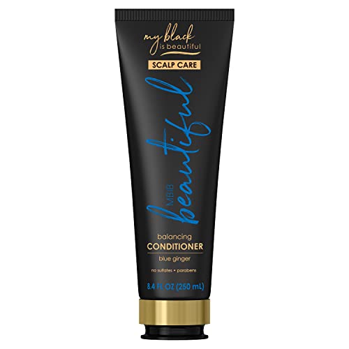 MY BLACK IS BEAUTIFUL Balancing Sulfate Free Conditioner for Dry and Damaged Hair, Blue Ginger Mint, 8.4 fl oz