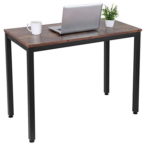 Home Office Desktop Computer Desk, Home Study Writing Table Computer Gaming Table PC Laptop Table, 47/55inch Student Study Workstation Reading Writing Desk for Bedroom Living Room (Brown, 47 inch)