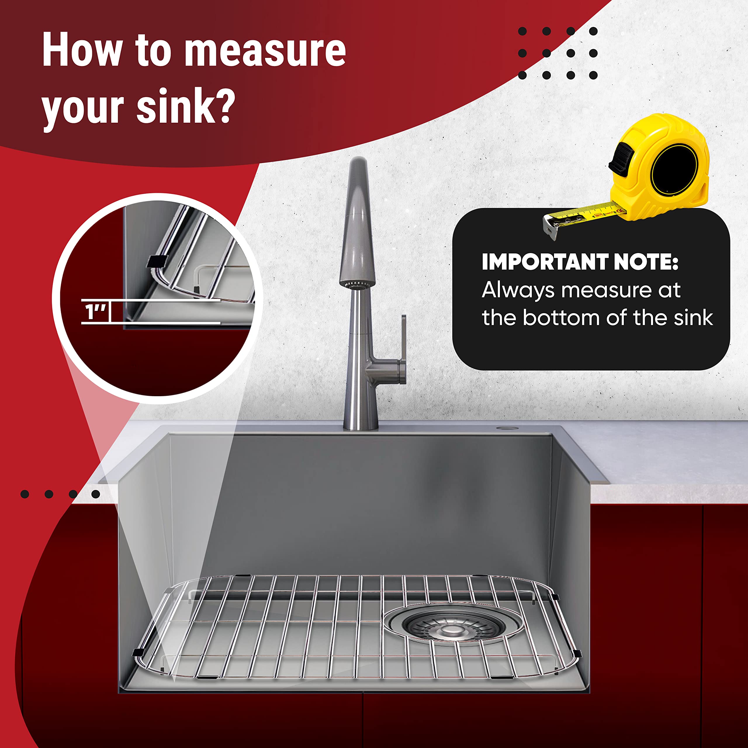 13" x 11-5/8" Sink Protectors for Kitchen Sink - 2 Pack of Stainless Steel Sink Protector - Sink Grate for Bottom of Kitchen Sink - Kitchen Sink Rack - Sink Bottom Grid