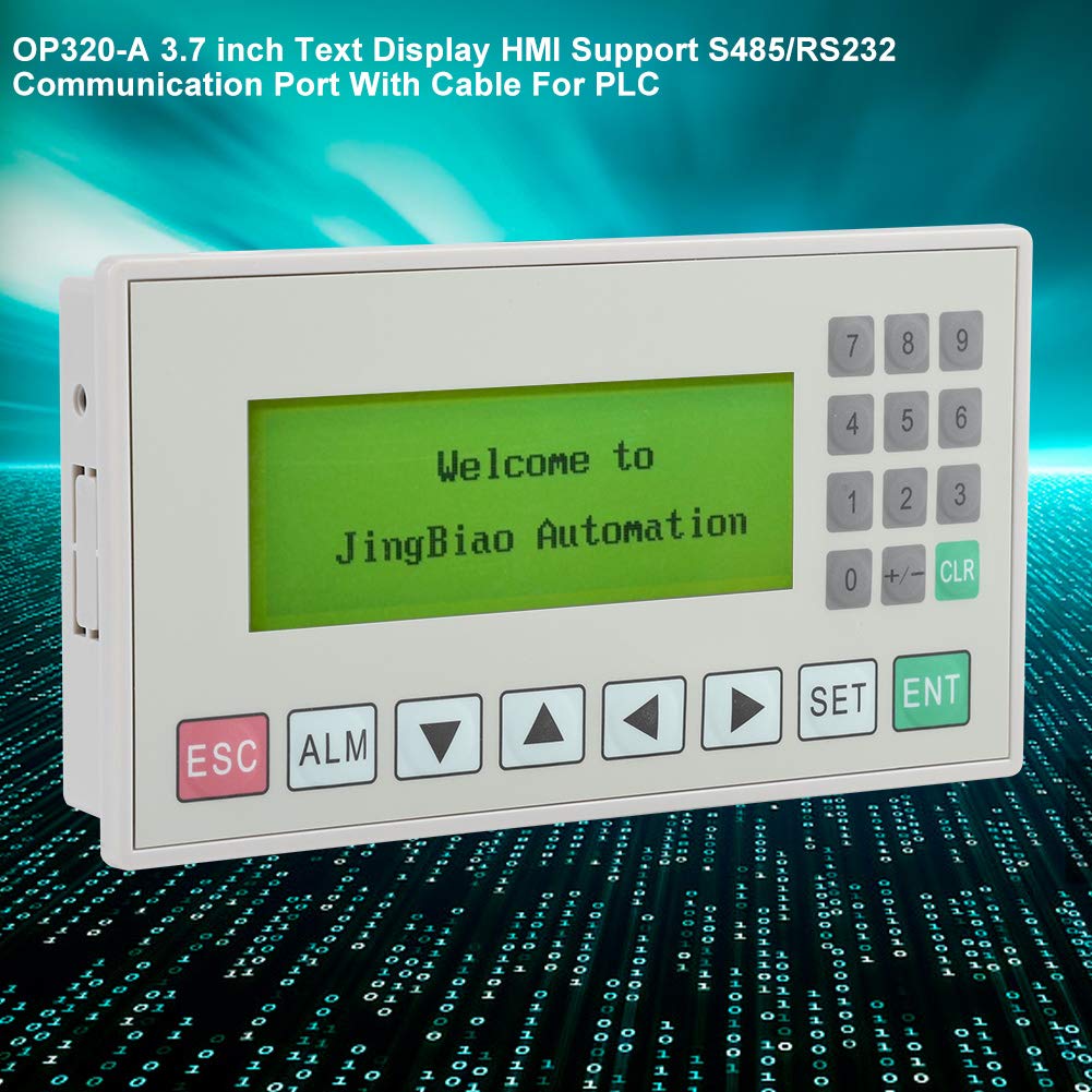 LCD Screen Text Display Module, OP320-A 3.7 inch Board Text Display HMI Support S485/RS232 Communication Port with Cable for PLC 192 x 64 Pixels