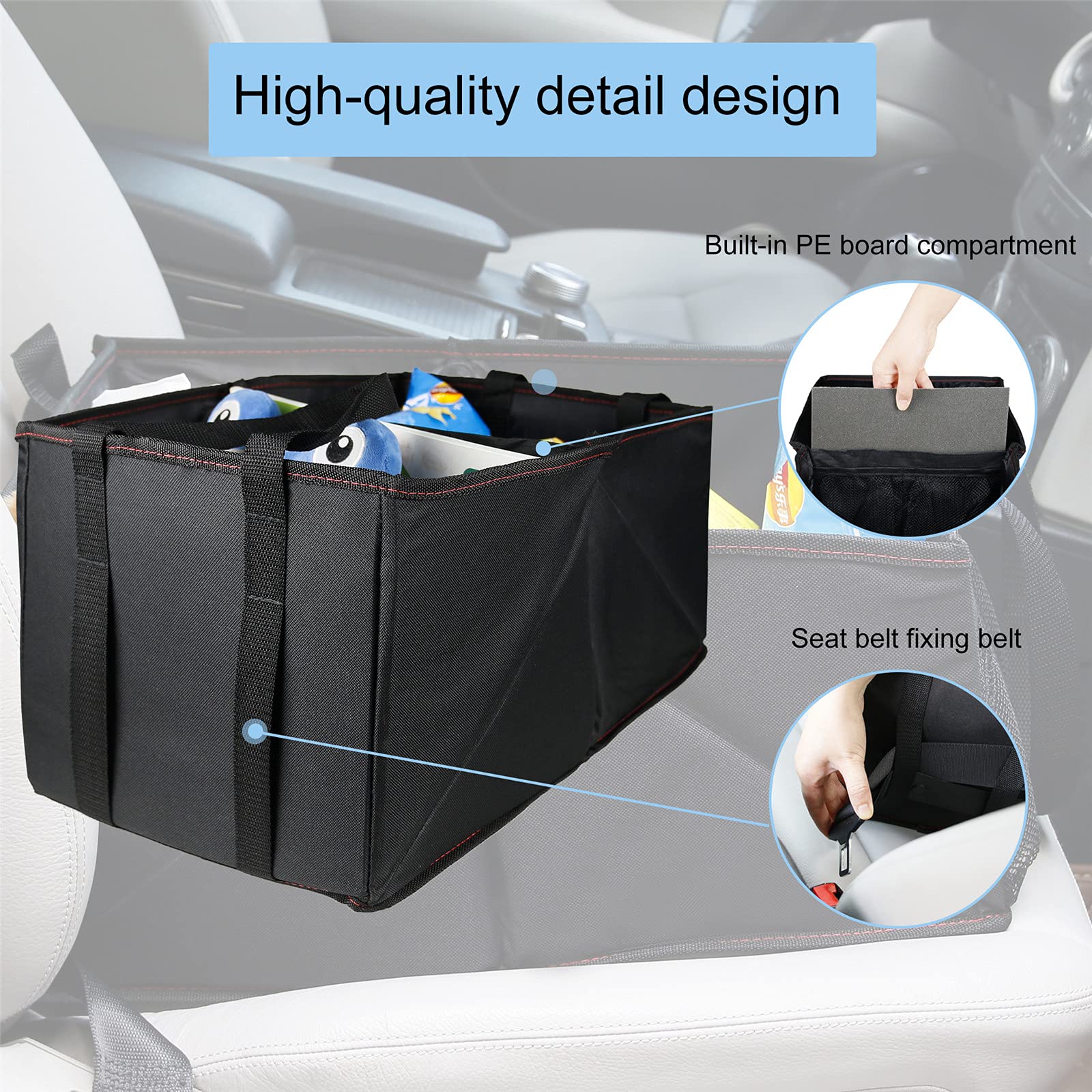FORCTIBULL Car Seat Organizer with Cup Holders, Car Organizer for Front Seat Backseat, Car Storage Organizer for Adults and Kids, Collapsible