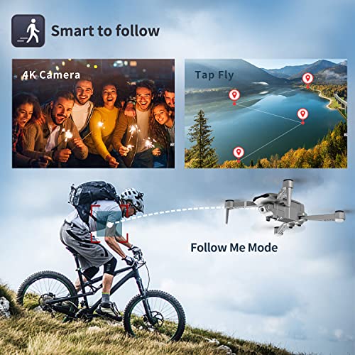 4DF3 GPS Drone with 4K Camera for Adults,5G FPV Live Video RC Quadcopter for Toys Gift,GPS Auto Return Home, Follow Me,Gravity Control,Waypoint Fly, Headless Mode,2 Batteries,