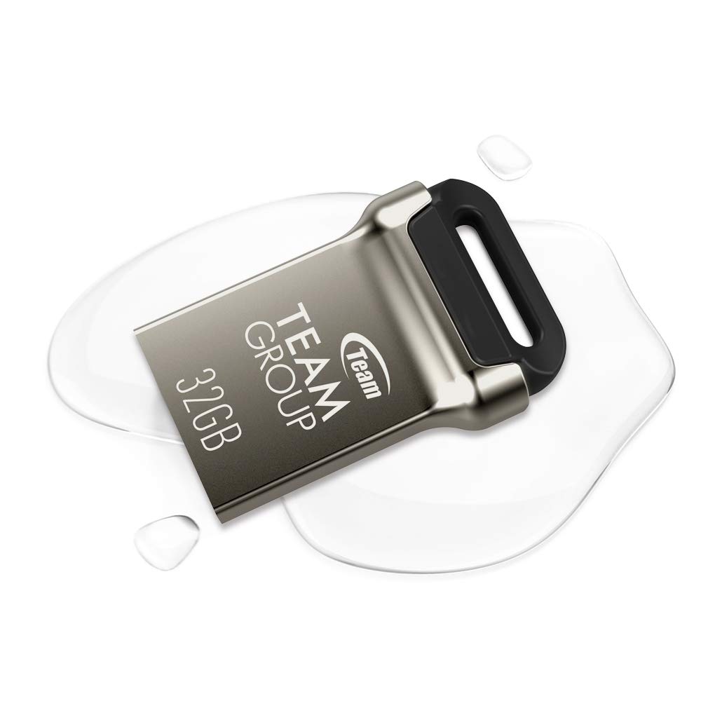 TEAMGROUP C162 32GB 5 Pack USB 3.2 Gen 1 USB 3.1/3.0 Mini Fits Metal Read 100MB/s Flash Thumb Drive External Data Storage Memory Stick Compatible with Computer/Laptop Black TC162332GB21