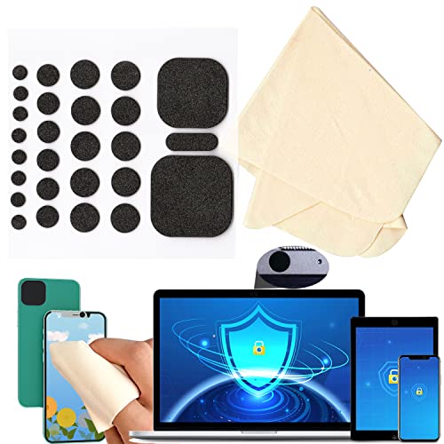 27 Pcs Nano Universal Webcam Covers - 5-Sizes for Every Size Webcam on Any Device -Reusable/Washed Multi-use β Protect Your Privacy and Prevent Lens Glass Breakage- 1 Microfiber Cleaning Cloth