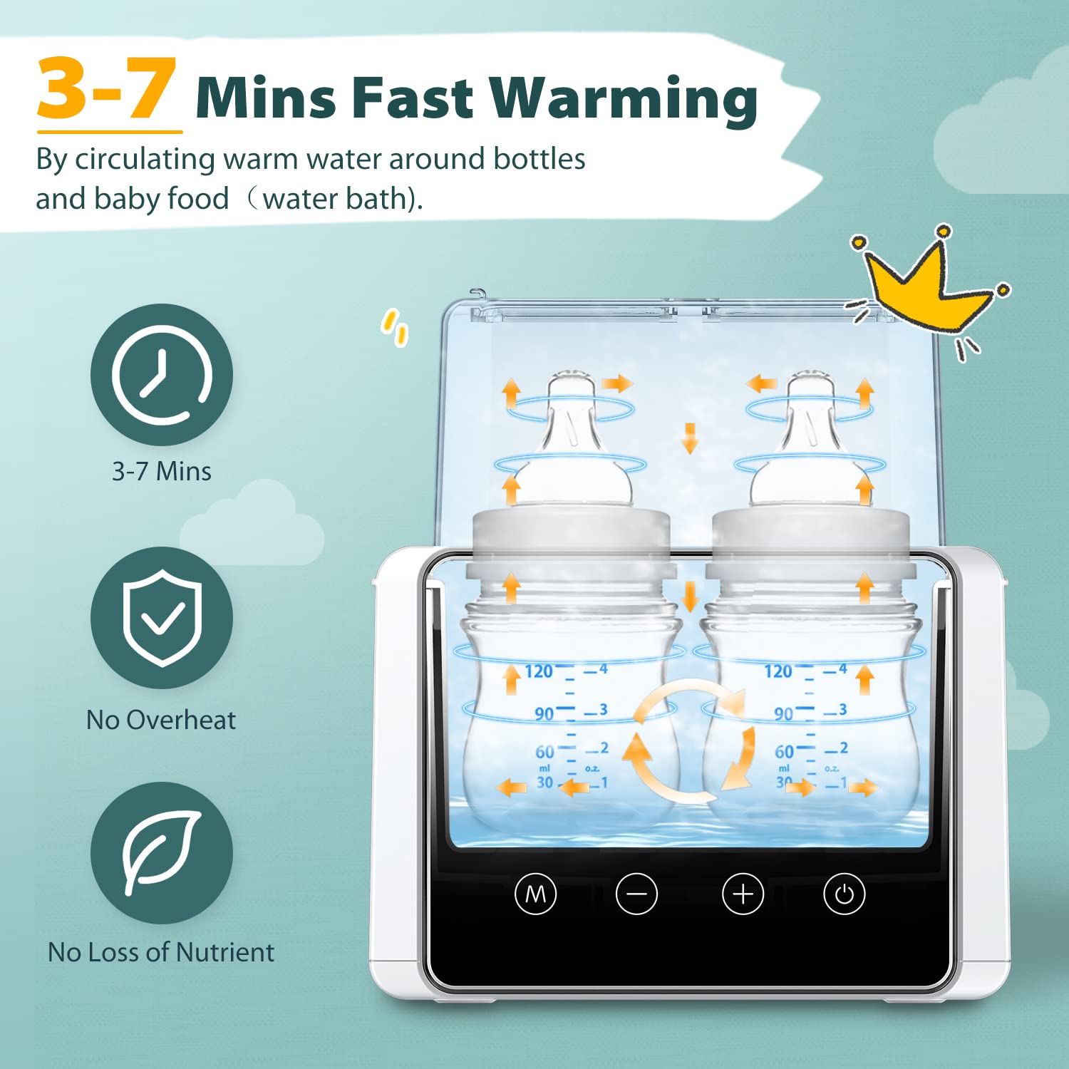 Baby Bottle Warmer for Breastmilk, Elechomes Baby Food Heater with LCD Display Accurate Temperature Control and Timer for All Bottles & Jars, BPA-Free