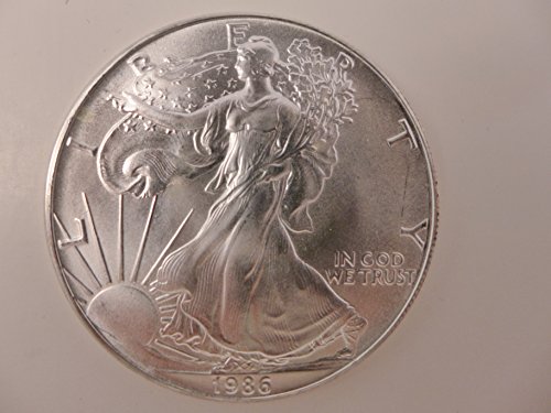 1986 American Eagle 1 oz. Silver Minor Spots/Toning First year of issue. Dollar Brilliant Uncirculated
