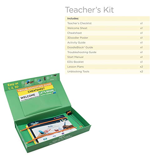 3Doodler EDU Start Learning Pack, Full Set (2019 Version), with X12 3D Printing Pen + X1200 Strands of Plastic Filament + Class Activity Plans