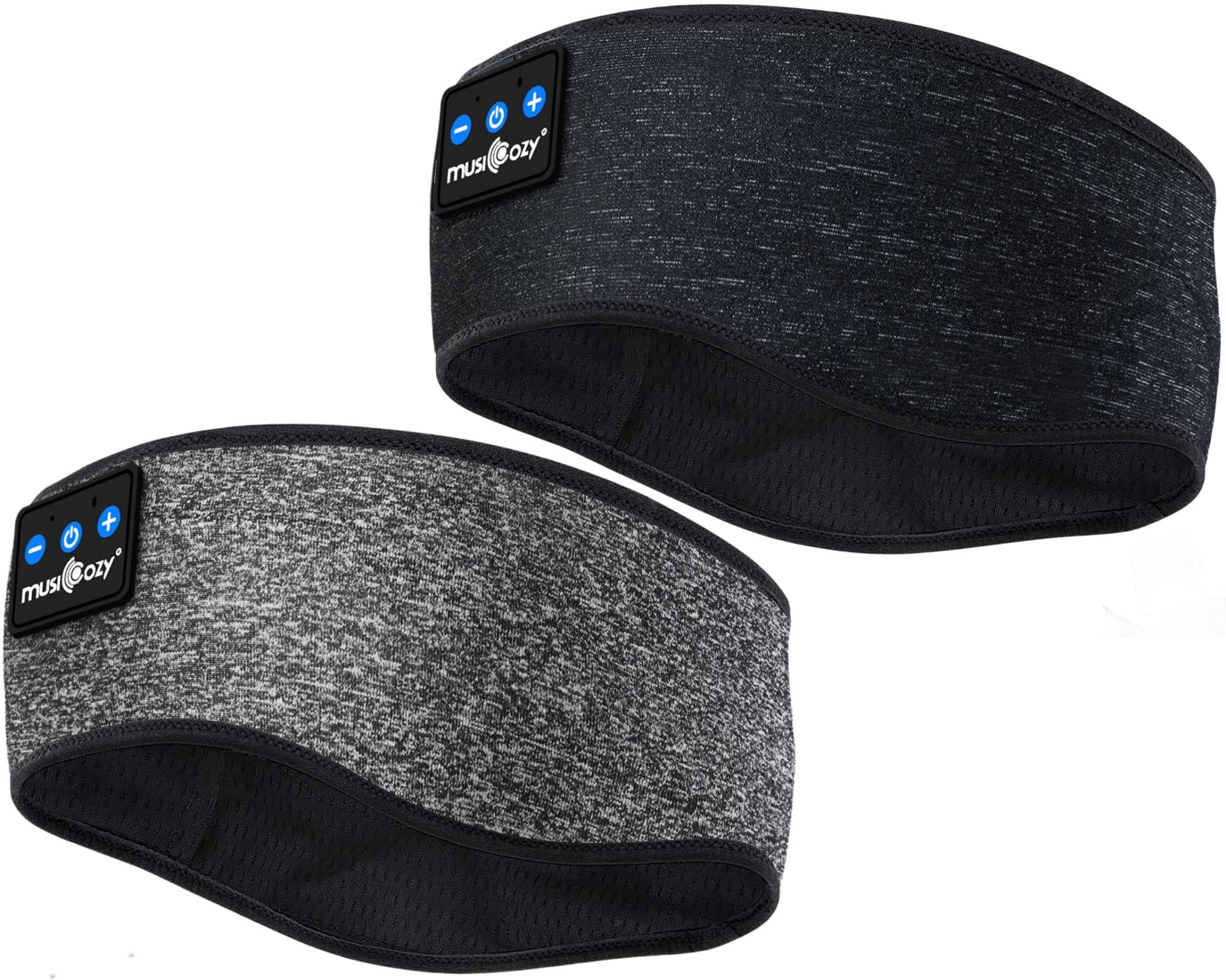 MUSICOZY Sleep Headphones Bluetooth Headband, Wireless Music Sleeping Headphones Sleep Mask Earbuds IPX6 Waterproof with Mic for Side Sleepers Workout Running Travel Yoga, Pack of 2