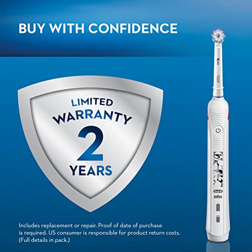Oral-B Kids Electric Toothbrush with Replacement Brush Heads, Featuring Star Wars, for Kids 6+