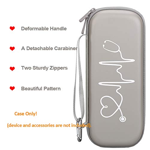BOVKE Stethoscope Protective Case Replacement for 3M Classic III, Lightweight II S.E, Cardiology IV, MDF Acoustica Deluxe Stethoscope - Extra Room fit Nurse Accessories Penlight Medical Scissors, Grey