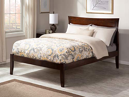 AFI Metro Full Platform Bed with Open Footboard and Turbo Charger in Walnut