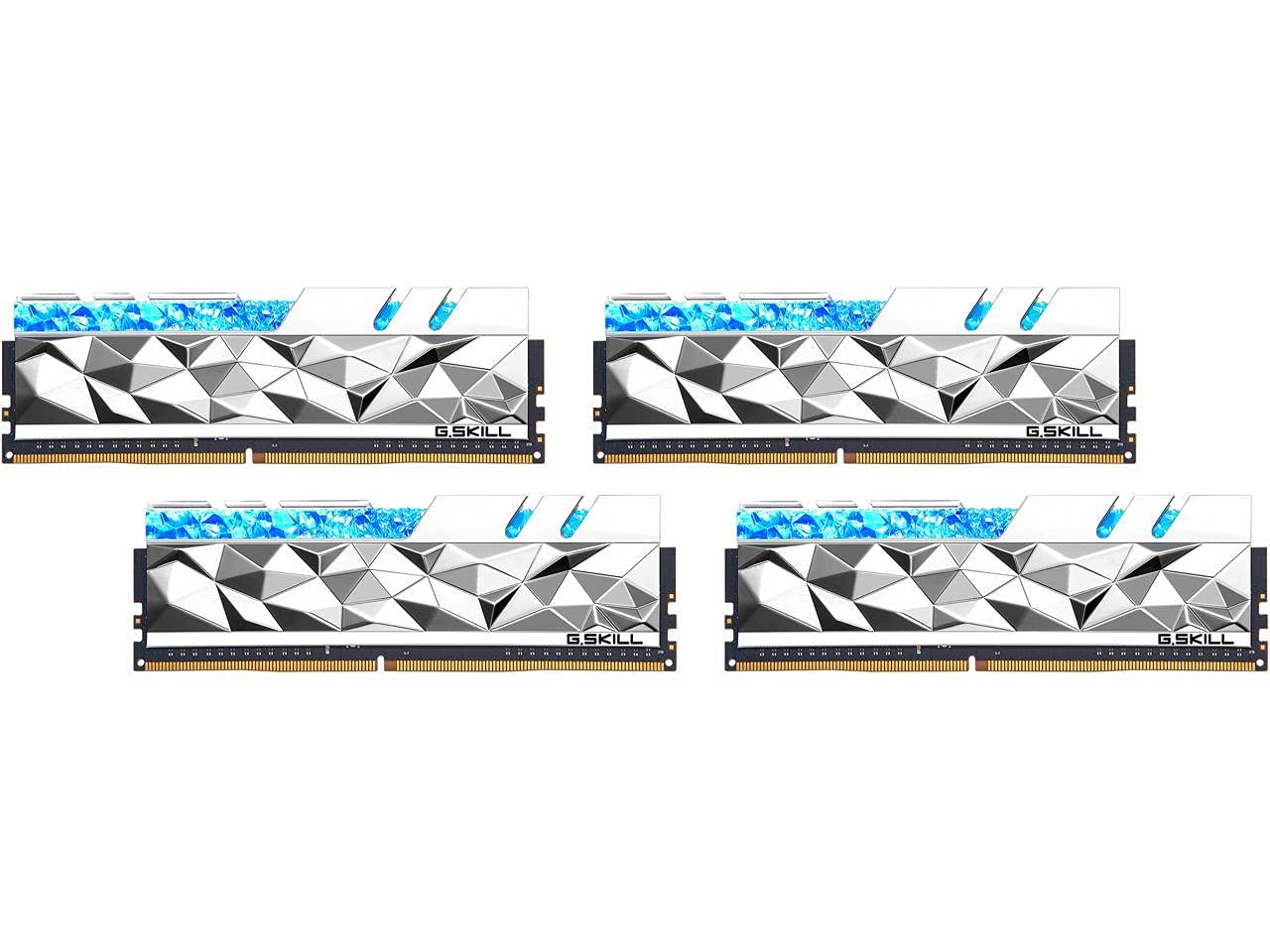 G.SKILL Trident Z Royal Elite Series (Intel XMP) DDR4 RAM 64GB (4x16GB) 3600MT/s CL16-19-19-39 1.35V Desktop Computer Memory UDIMM - Silver (F4-3600C16Q-64GTESC)