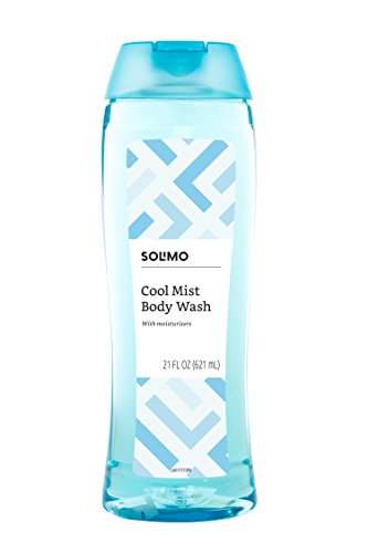 Amazon Brand - Solimo Body Wash, Cool Mist Scent, 21 fl oz (Pack of 4)