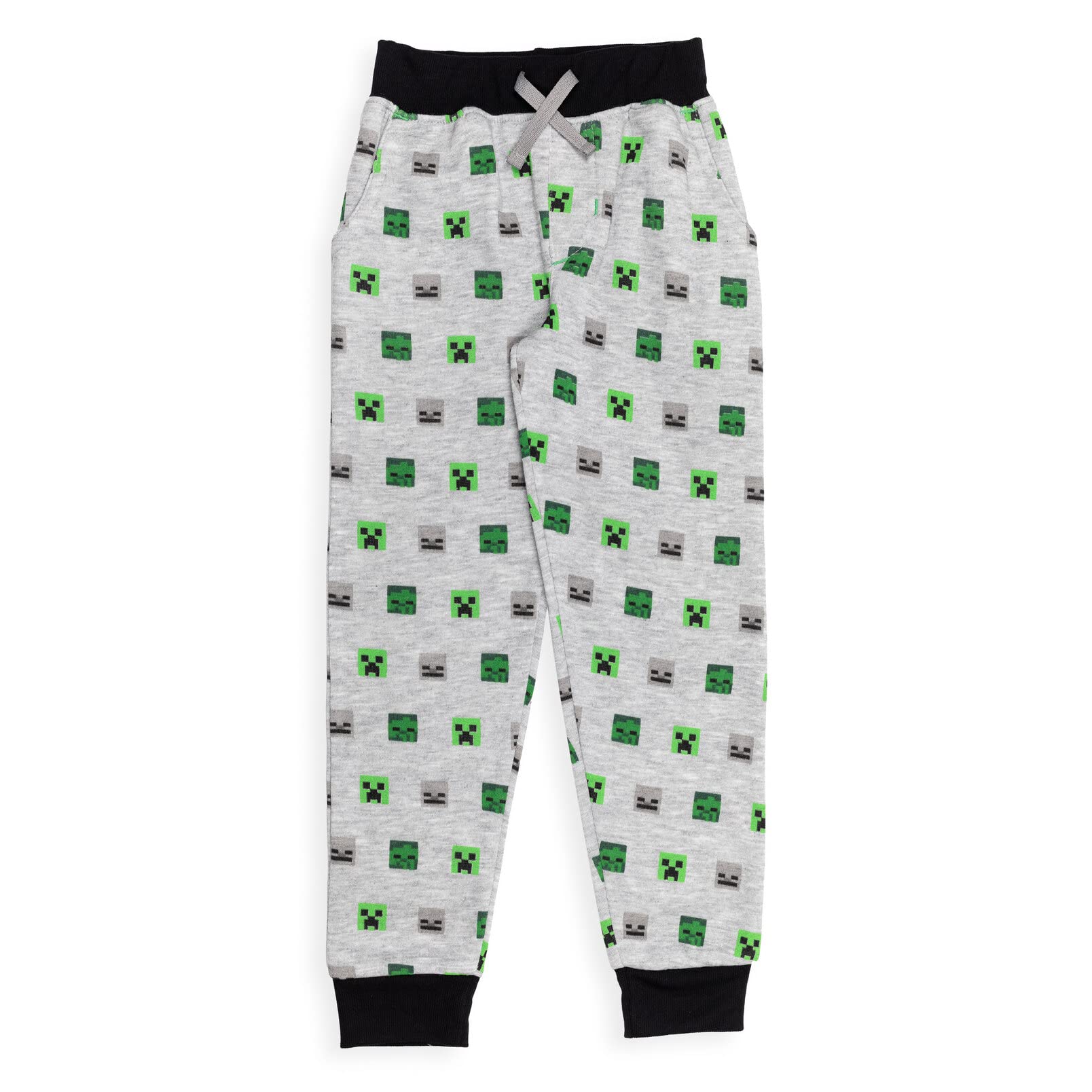 Minecraft Mobs Little Boys Fleece 2 Pack Jogger Pants Black/Green/Grey 5
