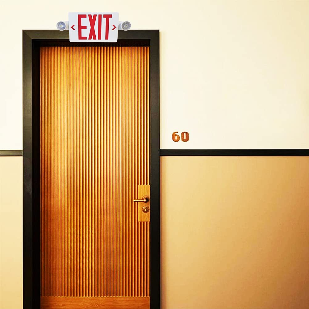 Exit Sign with LED Emergency Lights, Double Face Emergency Light Combo, 90min Long Backup Battery, Emergency Sign Exit Light, ABS Fire Safety (UL Listed 120-277V) (UL 94V-0) (2pack)