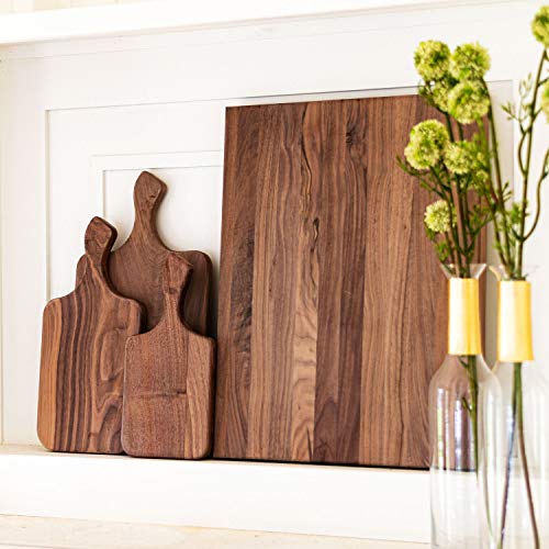 Brazos Home Dark Walnut Wood Cutting Board for Kitchen, Butcher Block, Chopping Board, Wood Cheese Board, Unseasoned, Includes Brazos Board Butter, Charcuterie Board, Meat Cutting Board, 20x15, XL