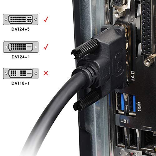 A-technology- DVI Cable 40ft Dual Link 24+1 Male to Male Digital Video Cable Gold Plated with Ferrite Core Support 2560x1600,144Hz for Gaming, DVD, Laptop, HDTV and Projector.