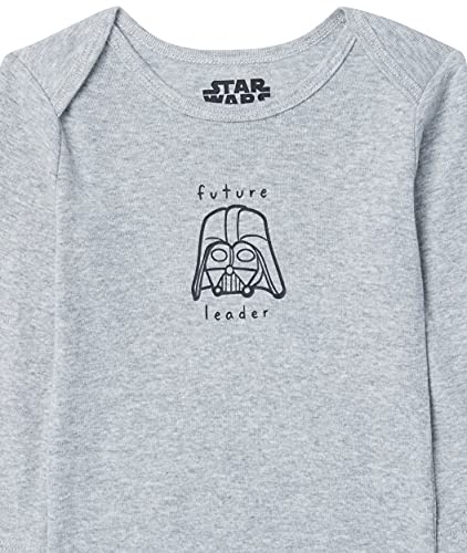 Amazon Essentials Disney | Marvel | Star Wars Unisex Babies' Long-Sleeve Bodysuits - Discontinued Colors, Pack of 5, Star Wars Tiny Trooper, 0-3 Months