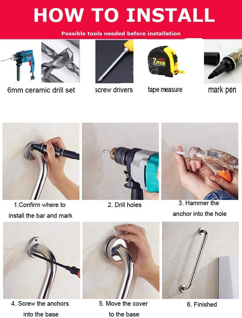 2 Pack 12 Inch Oil Rubbed Black Shower Grab Bar, iMomwee Stainless Steel Elderly Safety Bars, Bathroom Shower Balance Bar, Hand Rail Support, Handicap Senior Disabled Assist Bath Handle (1" Diameter)