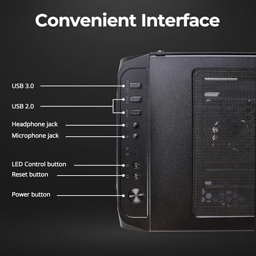 Zalman Z7 NEO ATX Mid-Tower Gaming PC Case, Tempered Glass Side Panel, 4X Pre-Installed 120mm RGB LED Ring Fans, High-End PC Cabinet