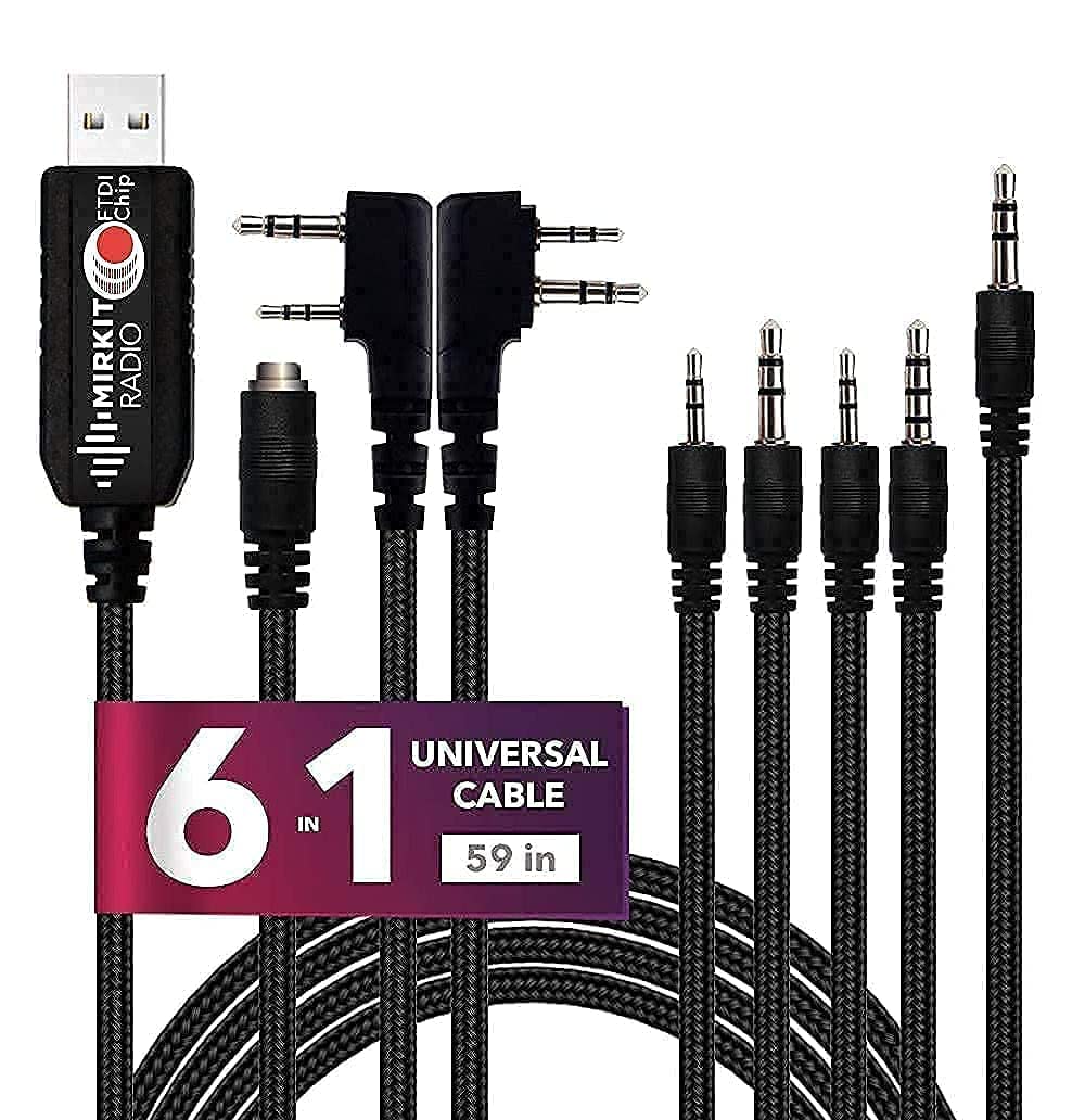 Mirkit Bundle with 2Pcs Radio Baofeng UV-82 MK5 8 Watt Max Power - 2Pcs of Dual Band Antenna Upgraded MP-701 SMA Female VHF/uhf 8.5inch - 6 in 1 FTDI USB Programming Cable