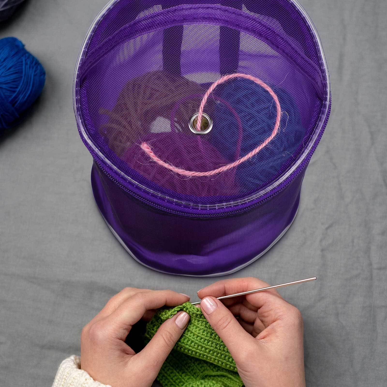 2 pcs Yarn Bags Yarn Storage Bag Knitting Bag Crochet Organizer Yarn Holder Knitting Supplies Sewing Bag Portable Crochet Bag Compartments