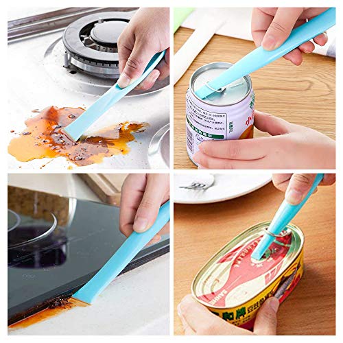 Cleaning Scraper Tool Kitchen Plastic Scraper Multipurpose Stiff Grill Scraper Scratch Free Cleaning Tool Can Opener Sticker Scraper Label Remover Gum Scraper Bottle Opener β 3 PCS