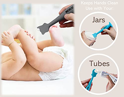 Brexonic Diaper Cream Spatula, Baby Butt Spatula For Diaper Cream, Soft Flexible Silicone Baby Bum Brush, Suction Base Diaper Cream Applicator (Gray)