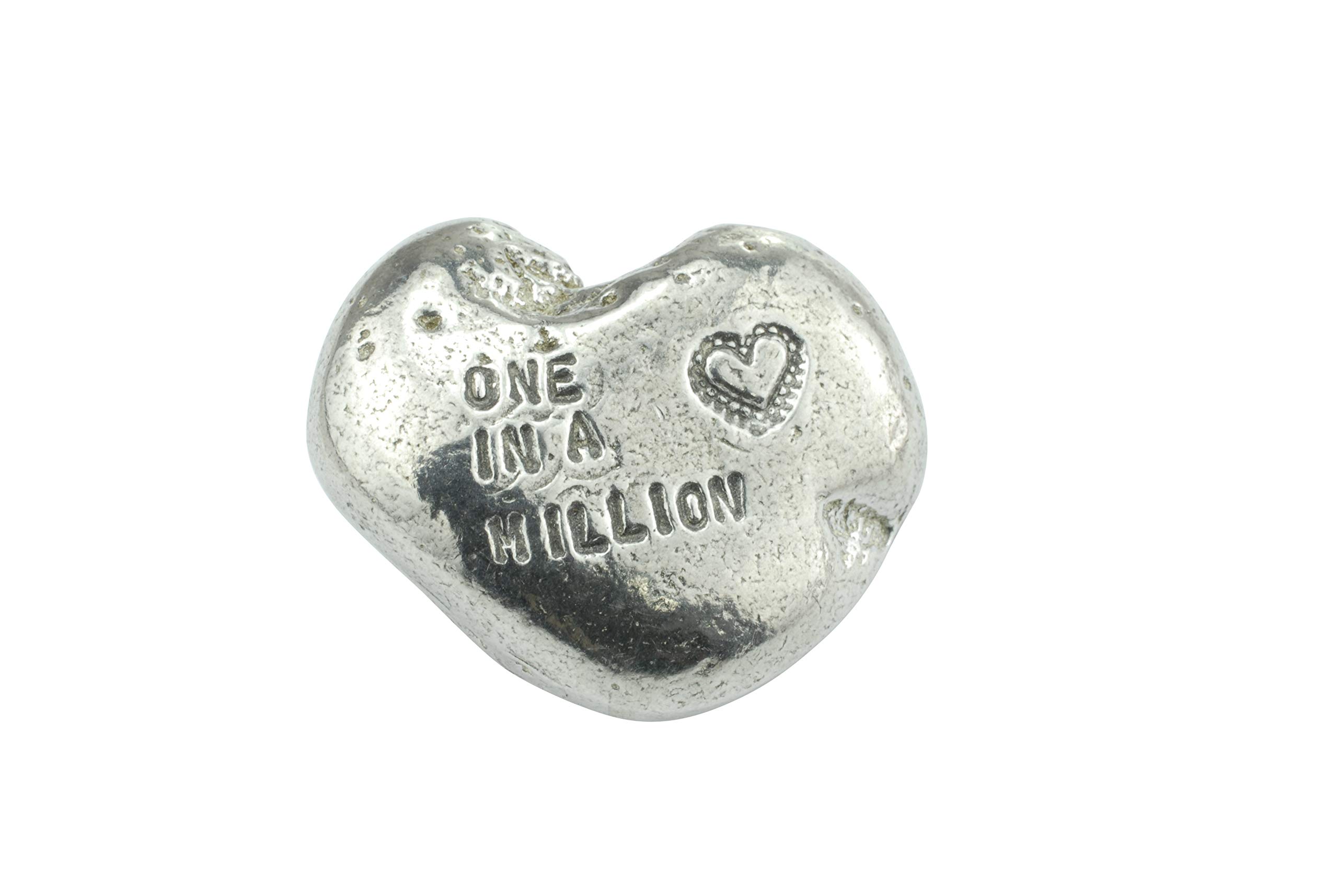10th Your My One in A Million Gift - 10th Anniversary Metal Heart Pebble Gift -Keep My Heart Close