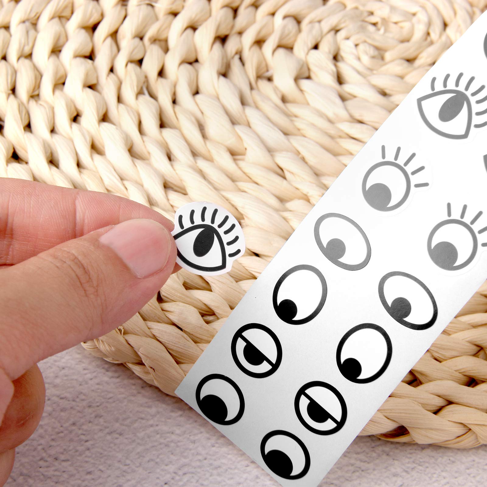 2000 Pieces Eye Stickers Labels. Eyes Self Adhesive Stickers for DIY Handmade Arts and Crafts Toys and Home Decoration( Black and White)